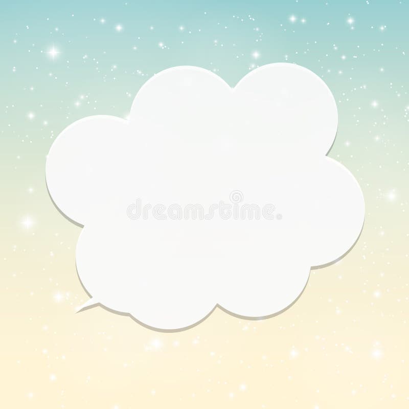 Speech Bubble with Sample Text Against Abstract Glossy Star Sky Stock ...