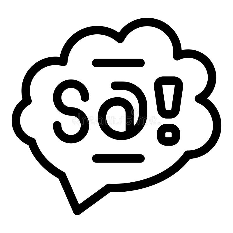 Speech Bubble Saying so with at Symbol and Exclamation Mark Stock ...
