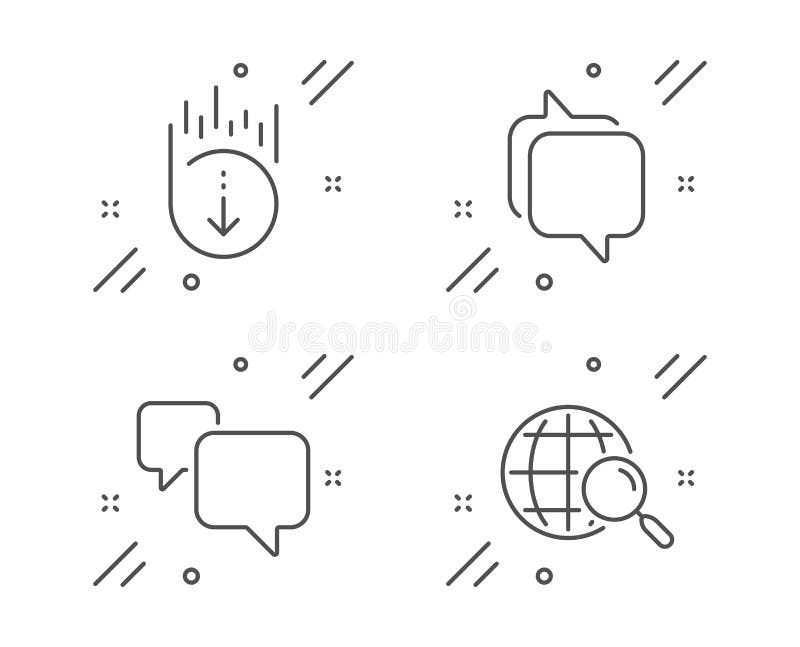 Speech Bubble, Scroll Down and Messenger Icons Set. Web Search Sign ...