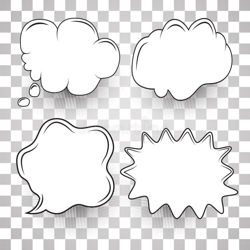 Speech Bubble Set Cartoon Template Stock Vector - Illustration of ...