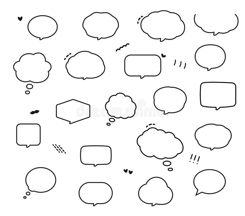 Speech Bubble Set. Cloud Dialog Bubble. Includes Decorative Icons ...