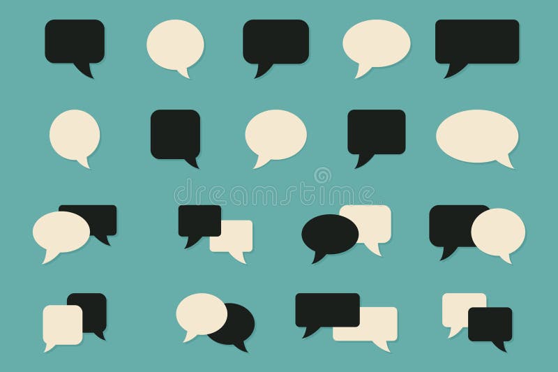 Speech Bubble Set Flat Vector Illustration Isolated Stock Illustration ...