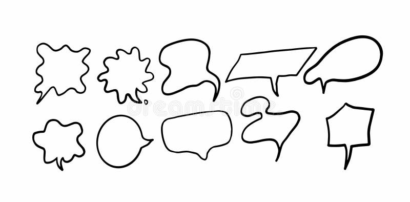 Speech Bubble Set Illustration Minimalist Doodle Vector for ...