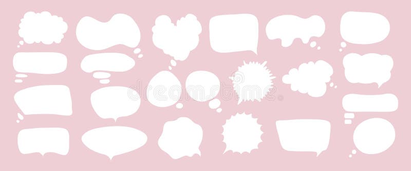 Speech Bubble Set. Talk Bubble. Blank Empty Vector White Speech Bubbles ...