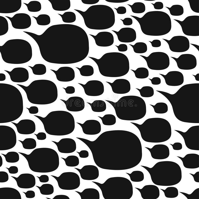 Speech Bubble Shape Black Seamless Pattern Vector Stock Illustration ...