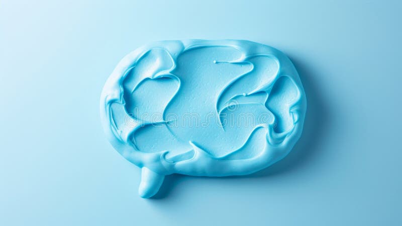 Speech Bubble Shaped Balloon on Blue Background - Communication Theme ...