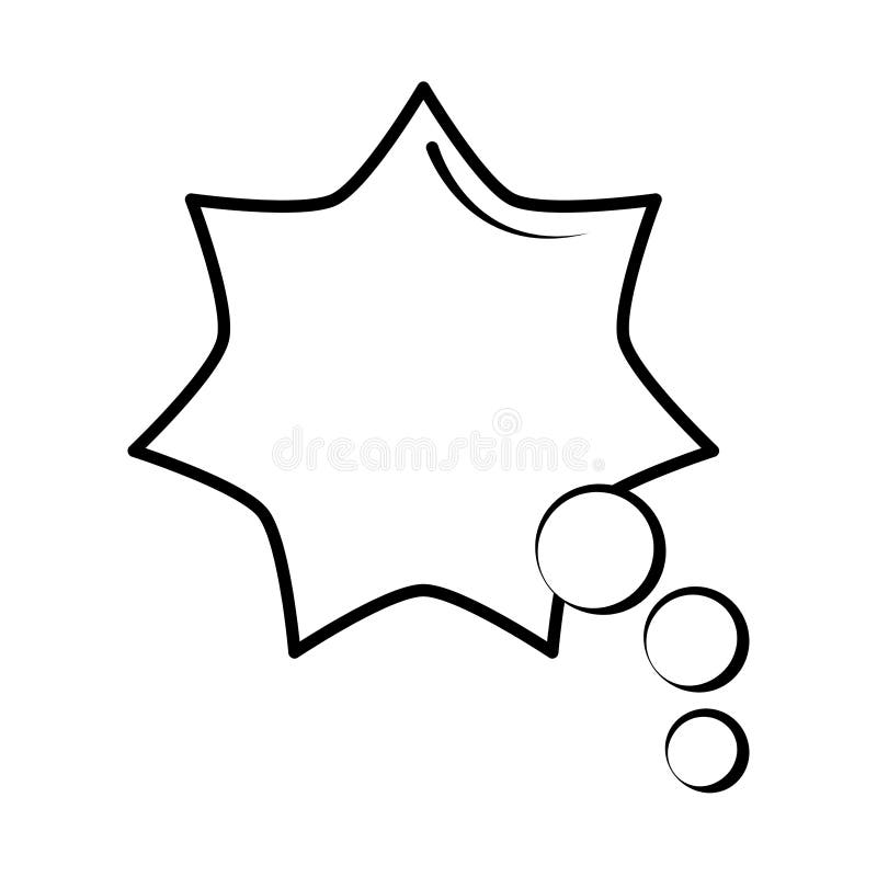 Speech Bubble Shaped Star Pop Art Comic Style, Line Icon Stock Vector ...