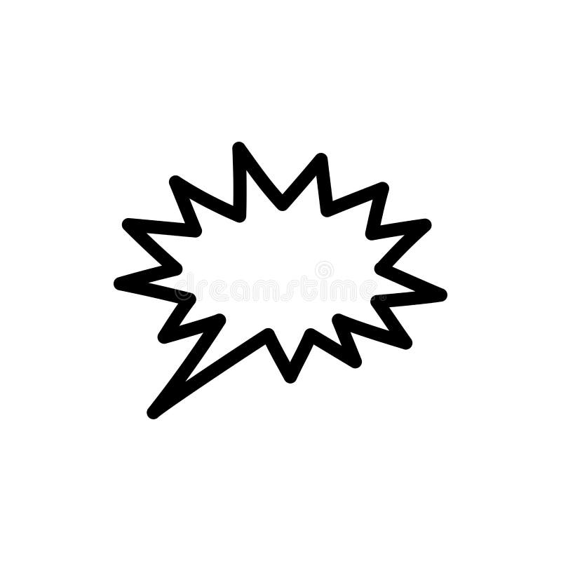 Speech Bubble Sharp Form Color Line Icon. Communication Cloud Stock ...