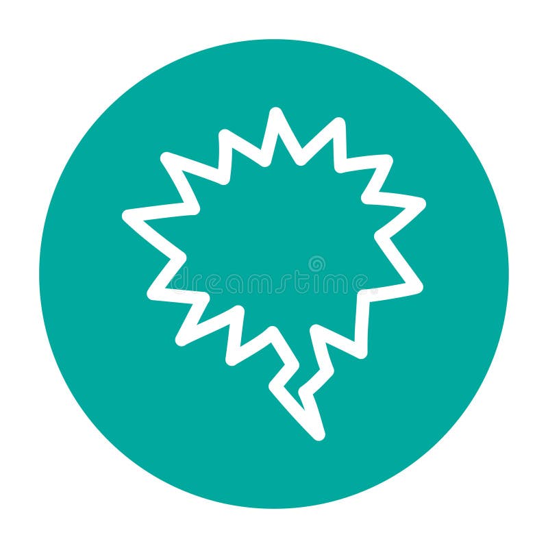 Speech Bubble Sharp Form Color Line Icon. Communication Cloud Stock ...