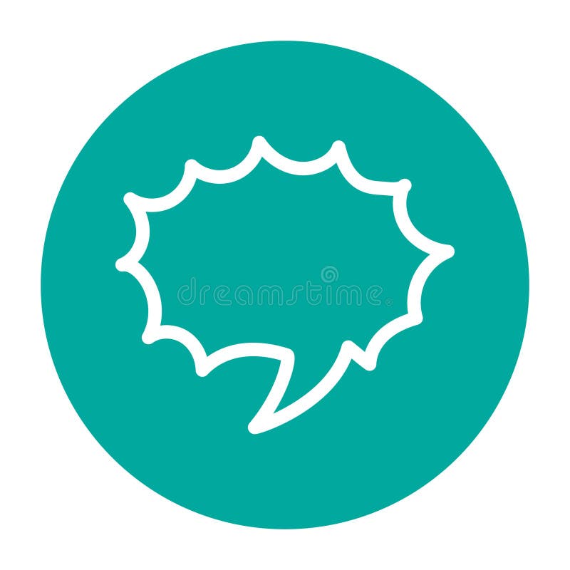 Speech Bubble Sharp Form Color Line Icon. Communication Cloud Stock ...