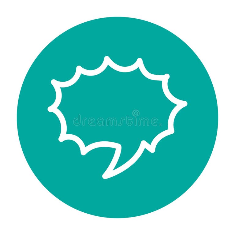 Speech Bubble Sharp Form Color Line Icon. Communication Cloud Stock ...