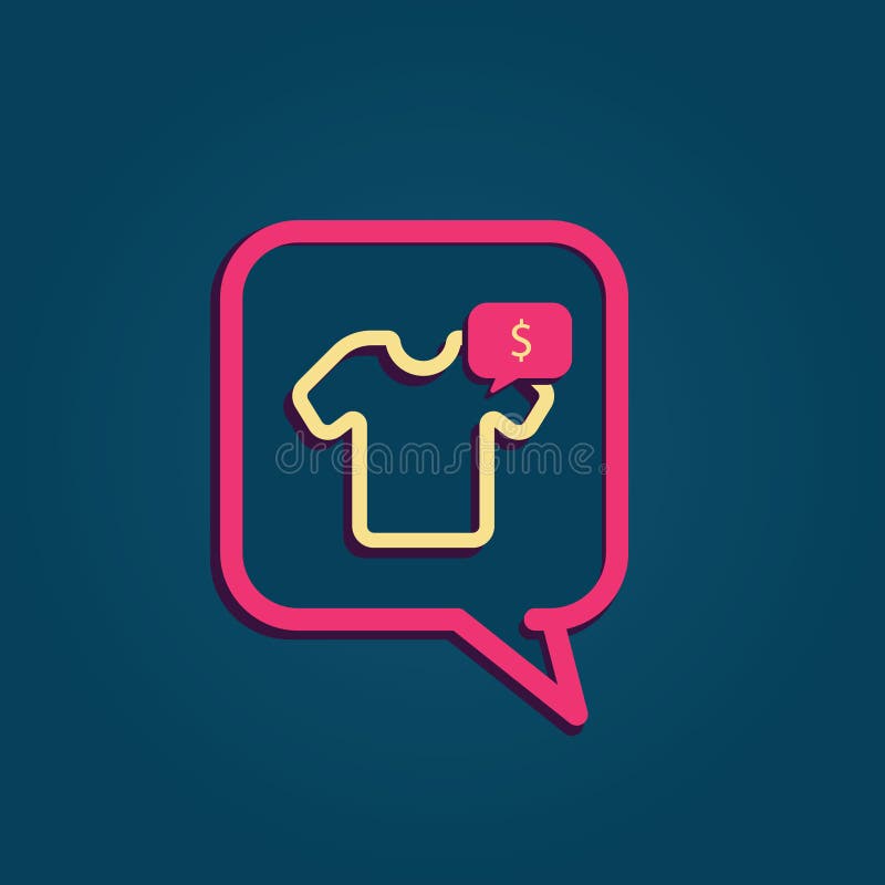 Speech Bubble with Shirt. Vector Illustration Decorative Design Stock ...