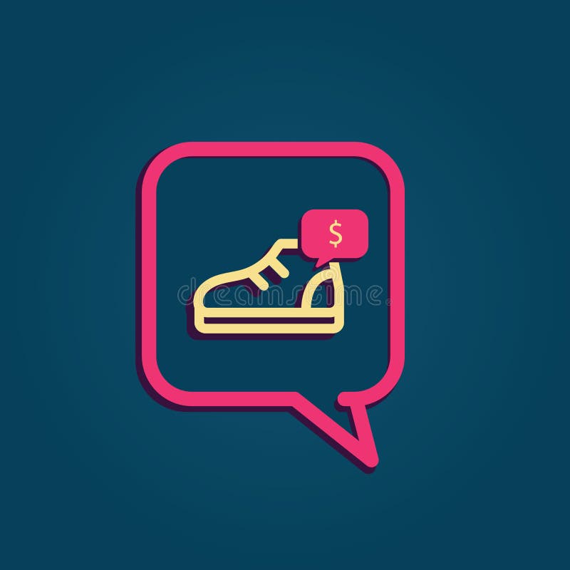Speech Bubble with Shoe. Vector Illustration Decorative Design Stock ...