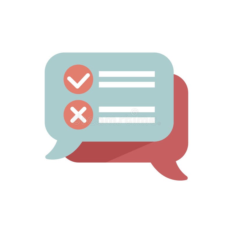 Speech Bubble Showing Check Marks for Right and Wrong Answers Stock ...