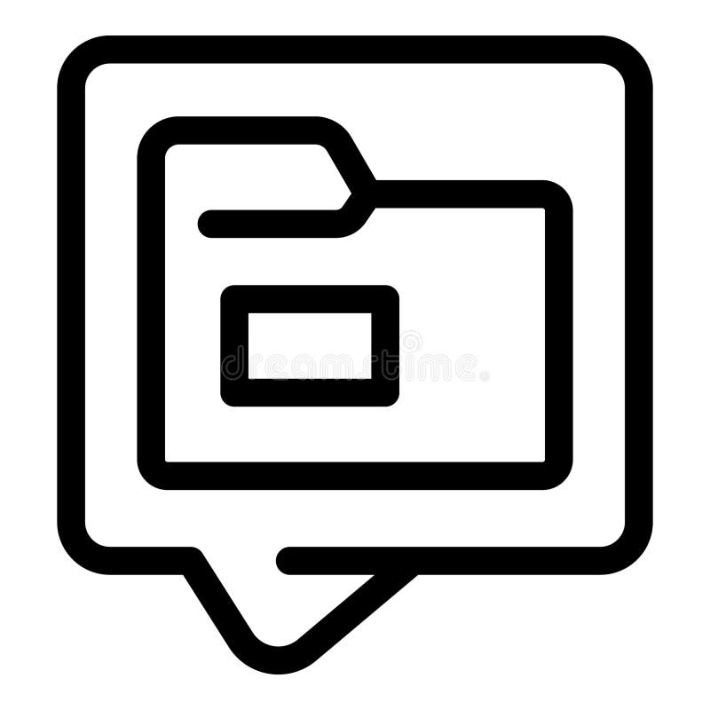 Speech Bubble Showing Open Folder Icon for Data Storage Stock Vector ...