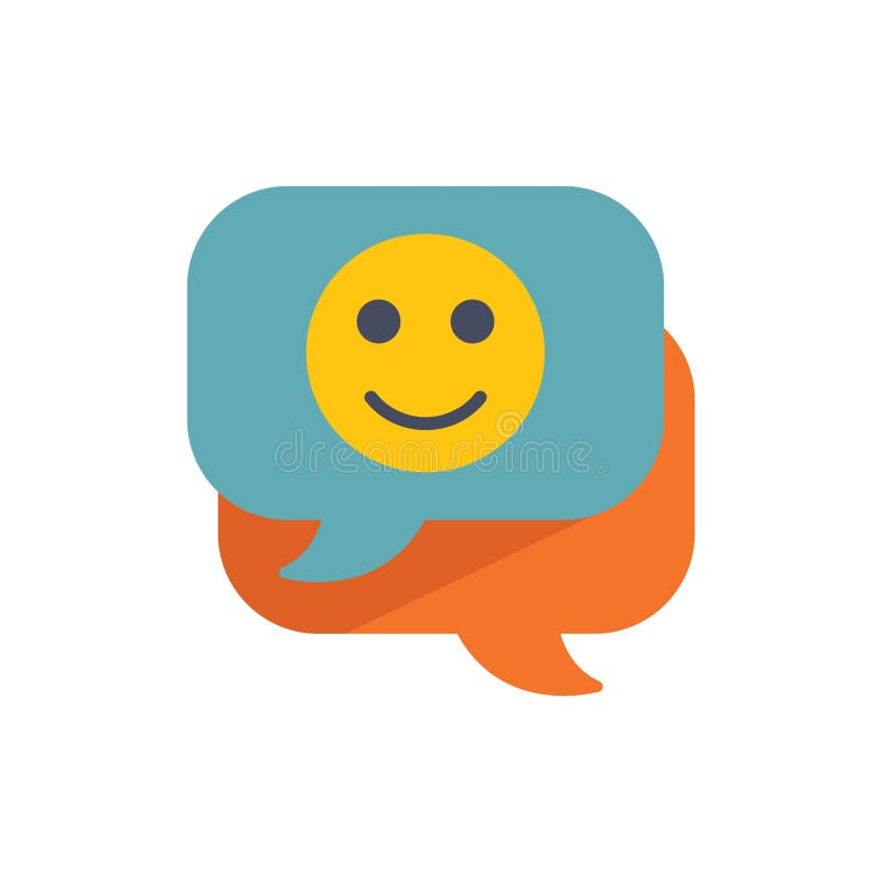 Speech Bubble Showing Positive Feedback with Happy Emoji Face Stock ...