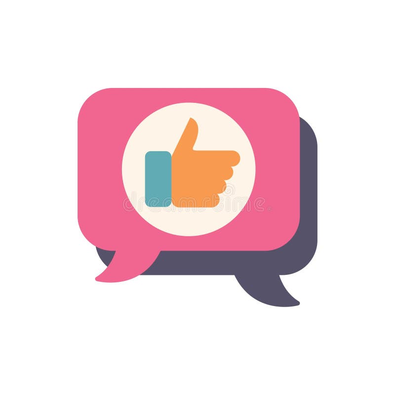 Speech Bubble Showing Thumb Up Icon for Feedback Stock Vector ...