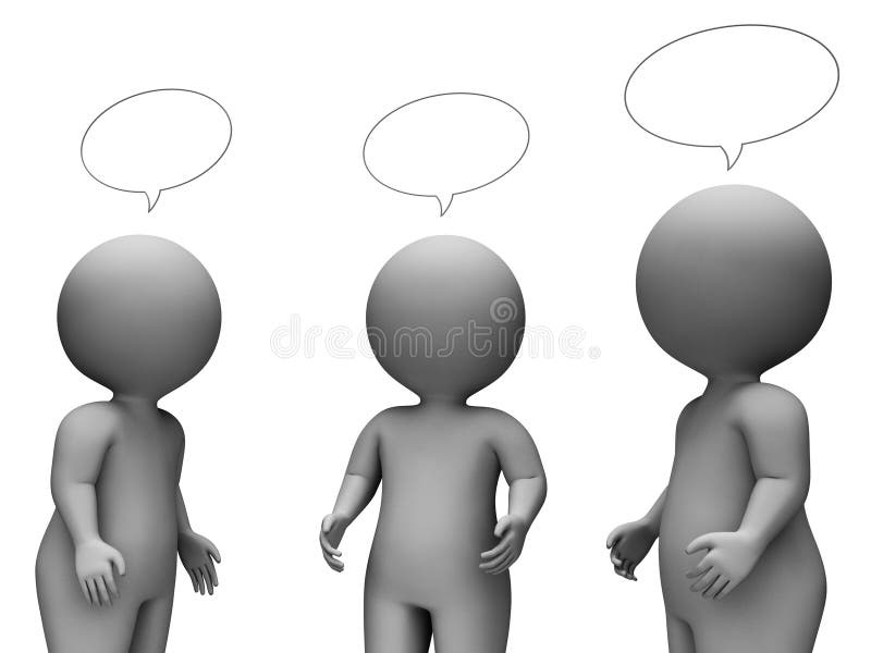 Speech Bubble Means Correspond Render and Men 3d Rendering Stock ...