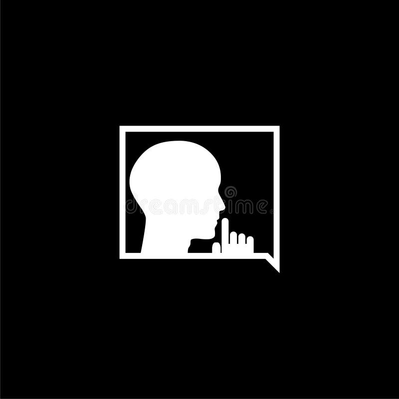 Silence icon with shadow stock illustration. Illustration of human ...