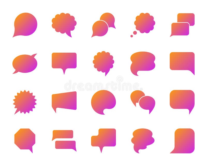 Speech Bubble Simple Gradient Icons Vector Set Stock Vector ... Speech Bubble Simple Gradient Icons Vector Set Stock Vector ...