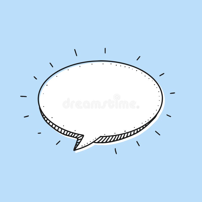 Speech Bubble in Sketch Hand Drawn Style. Space for Quote and Text ...