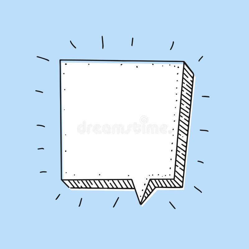 Speech Bubble in Sketch Hand Drawn Style. Space for Quote and Text ...