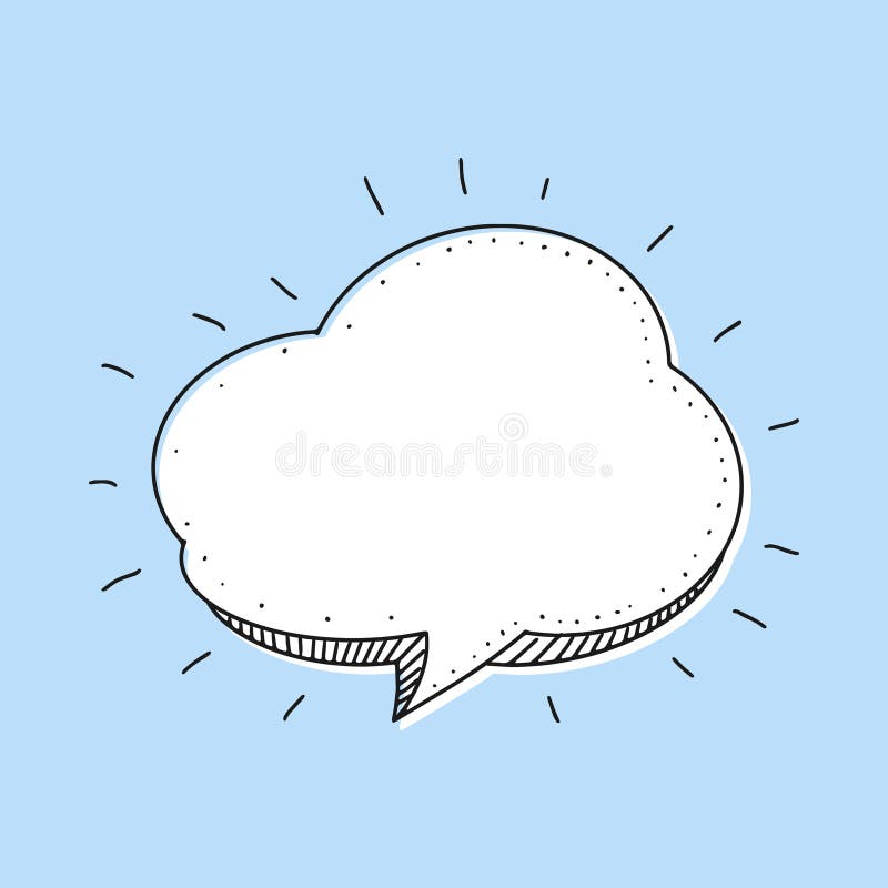 Speech Bubble in Sketch Hand Drawn Style. Space for Quote and Text ...