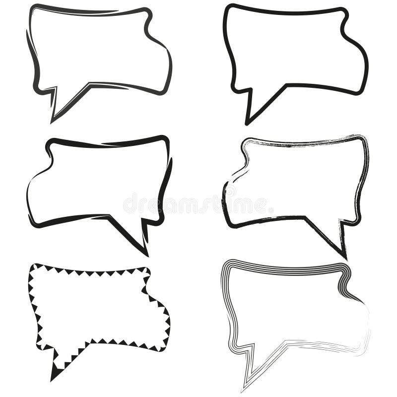Speech Bubble Sketches. Abstract Hand-drawn Shapes. Comic Style ...