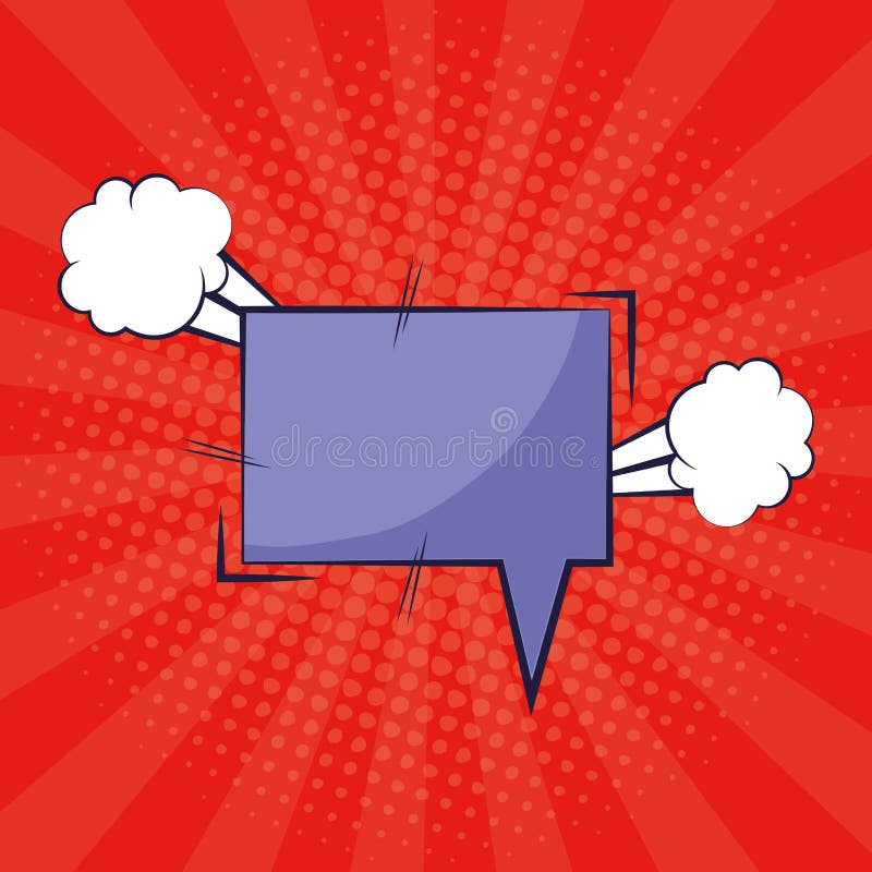 Speech Bubble with Smoke Pop Art Style Stock Vector - Illustration of ...