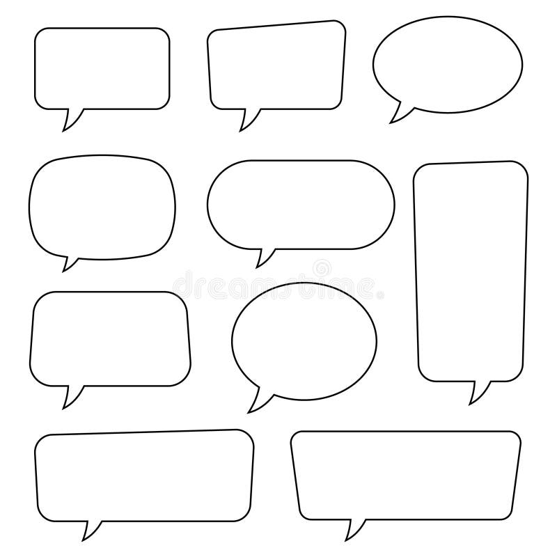 Speech Bubble, Speech Balloon, Chat Bubble Line Art Icon. Stock Vector ...