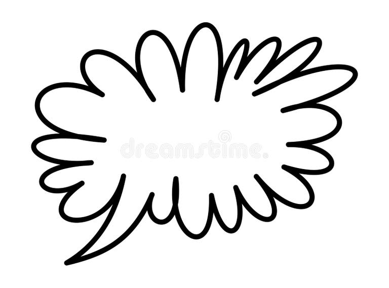 Speech Bubble with a Spiky Outline in Black Stock Vector - Illustration ...