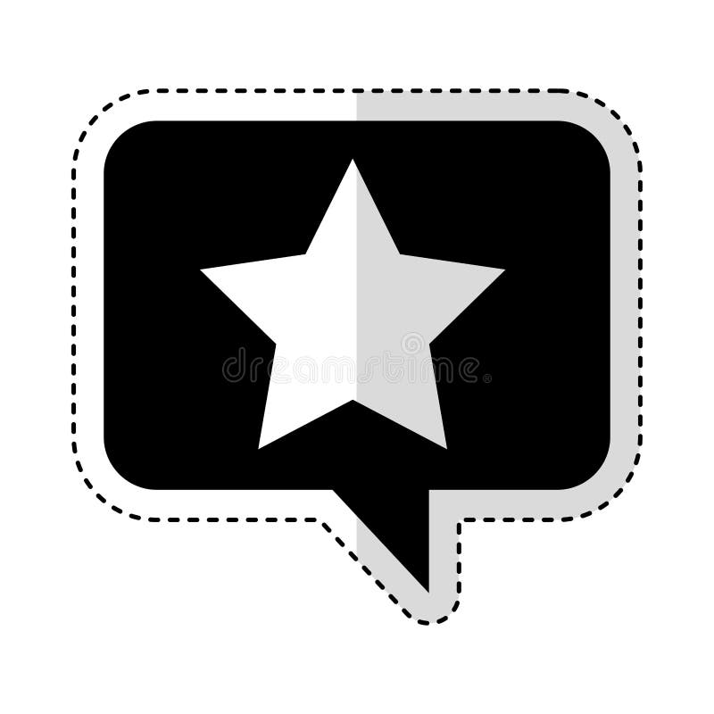 Speech Bubble with Star Icon Stock Vector - Illustration of single ...