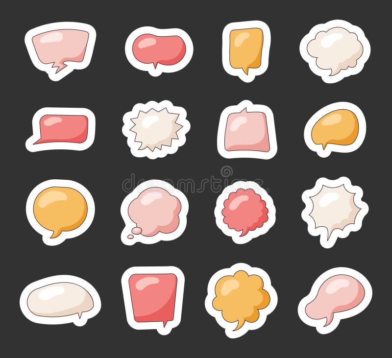 Speech Bubble. Sticker Bookmark Stock Vector - Illustration of speech ...