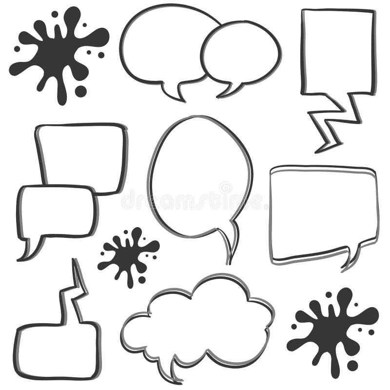 Speech Bubble Style Hand Draw Stock Vector - Illustration of collection ...