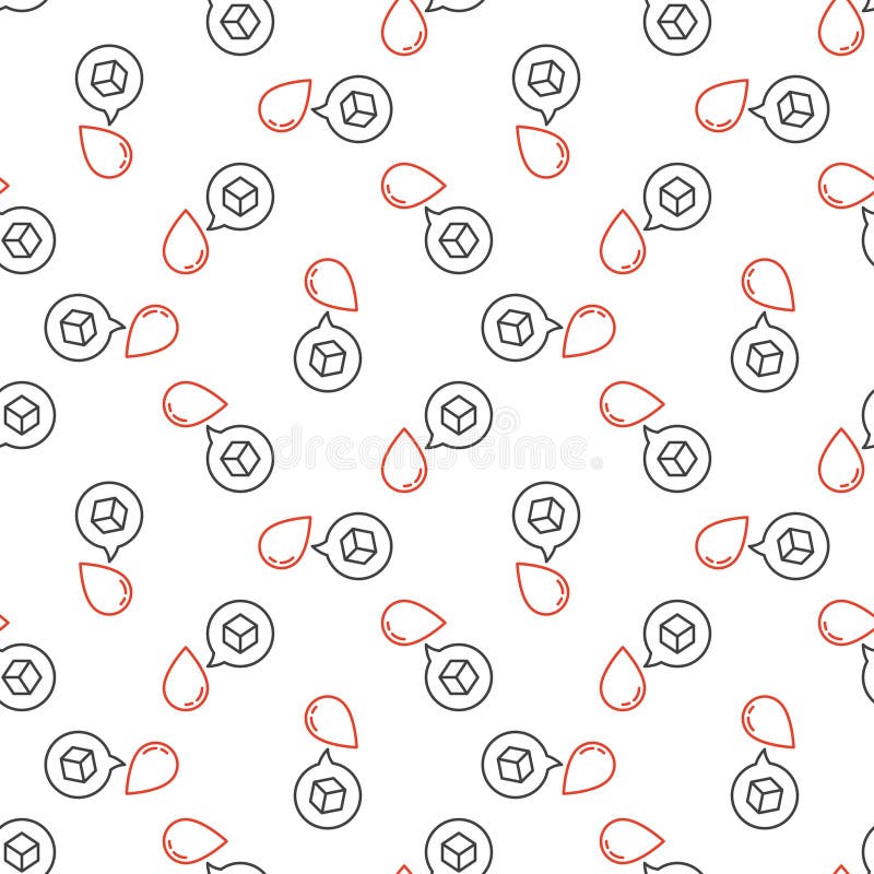 Speech Bubble with Sugar and Blood Drop Vector Linear Seamless Pattern ...