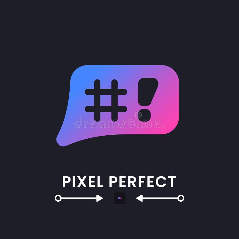 Speech Bubble with Symbols Purple Solid Gradient Desktop Icon on Black Stock Vector ...