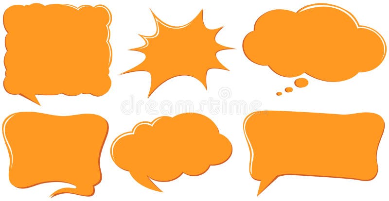 Speech Bubble Templates in Orange Color Stock Vector - Illustration of ...