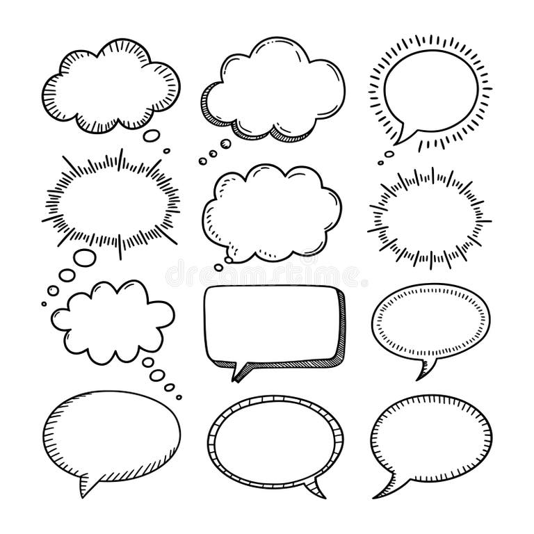Speech Bubble Templates on White Background Stock Vector - Illustration ...