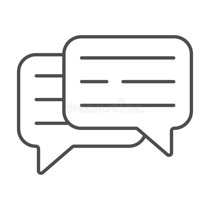 Dialogue Thin Line Icon. Chat Vector Illustration Isolated on White ...