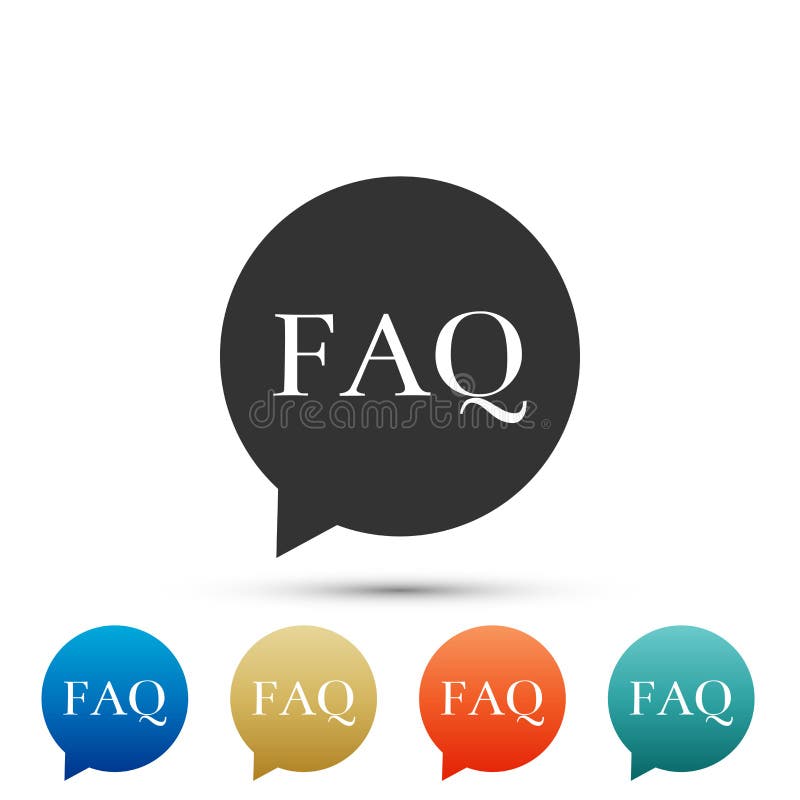 Speech Bubble with Text FAQ Information Icon Isolated on White ...