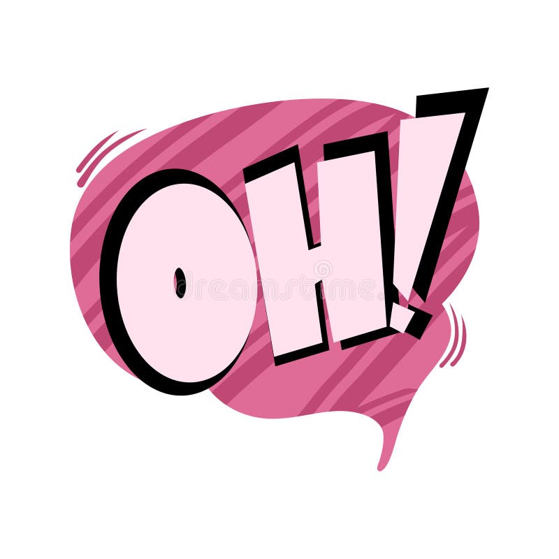 Speech Bubble with Text OH on White Background in the Style of the 90s ...