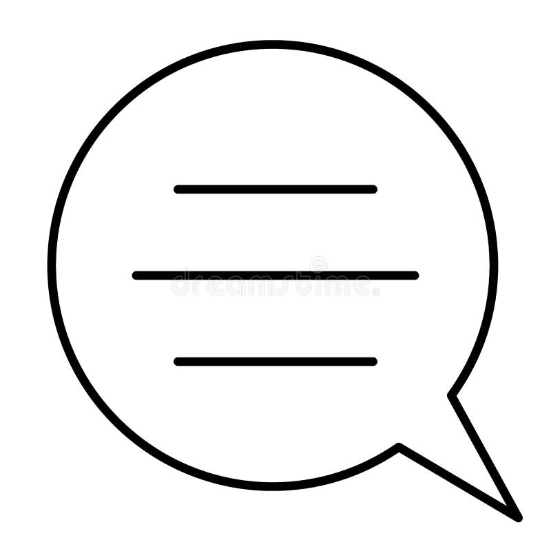 Speech Bubble with Text Thin Line Icon. Chat Illustration Isolated on ...