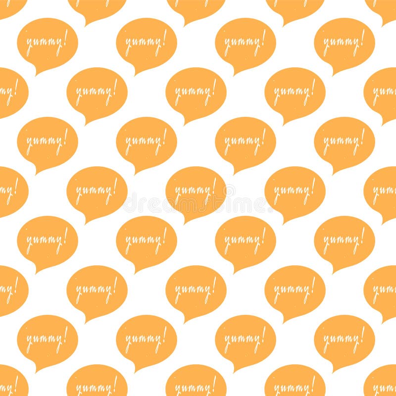 Speech Bubble with the Text `yummy!`. Seamless Texture for ...