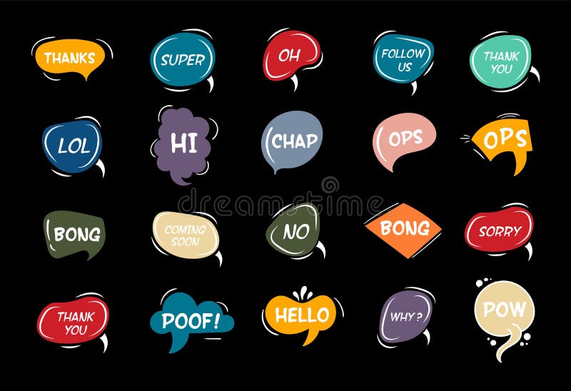 Speech Bubble Textured Signs. Stock Vector - Illustration of creative ...