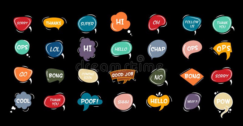 Speech Bubble Textured Signs Stock Illustration - Illustration of ...