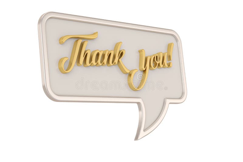 Thank You Word 3D Logo Isolated on White Background 3D Illustration ...