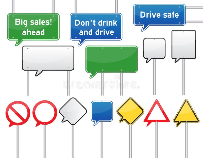 Speech Bubble Traffic Signs Stock Vector - Illustration of space ...