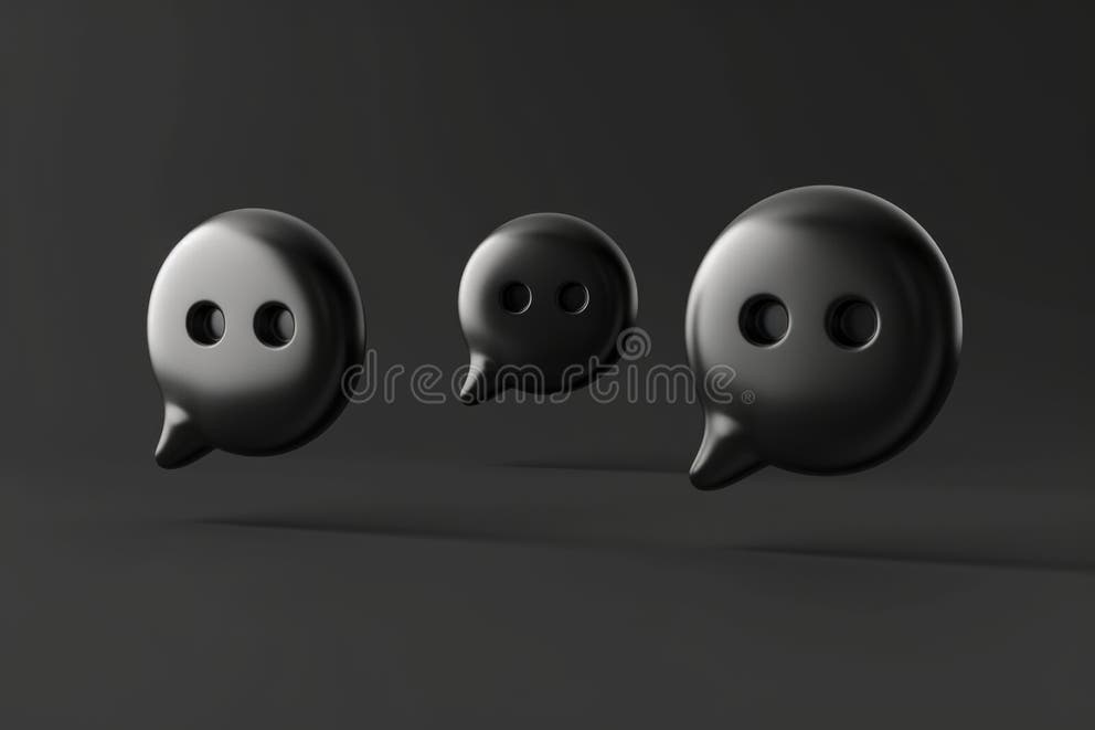 Speech bubble trio stock illustration. Illustration of white - 373342717