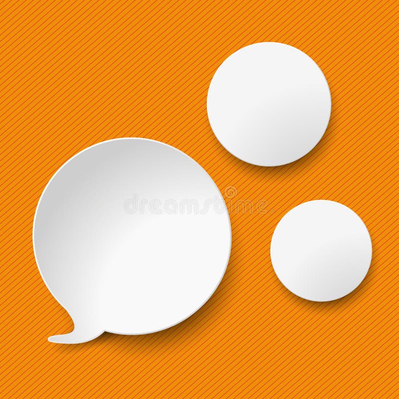 Speech Bubble Two Circles Orange Stripes Stock Vector - Illustration of ...