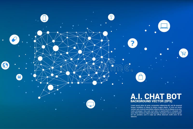 Artificial Intelligence Chat Bot Service with Dot Connected Line Style ...
